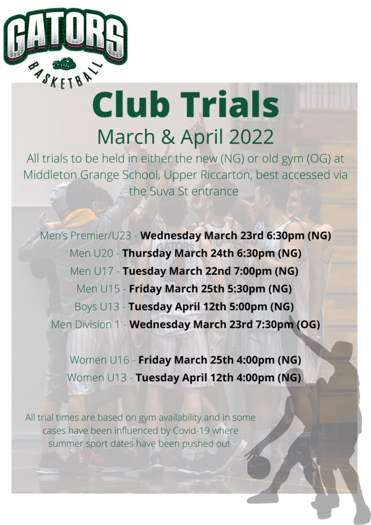 Gators 2022 Club Girls' U13 Trials - Canterbury Basketball Canterbury ...
