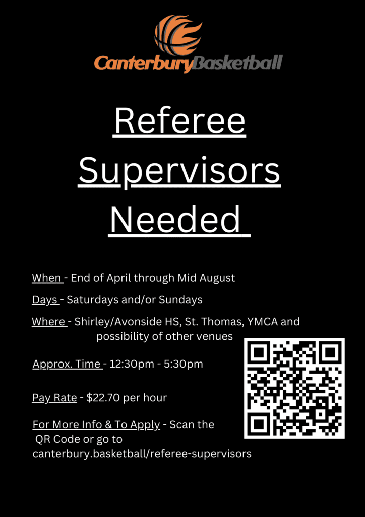 2024 Referee Supervisor Applications - Canterbury Basketball Canterbury ...